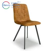 China #70003 Modern Luxury Velvet Metal Leg Dinning Room Restaurant Furniture Fabric Nordic Dining Chair for sale