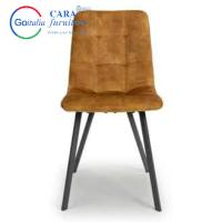 China #70003 Modern Luxury Velvet Metal Leg Dinning Room Restaurant Furniture Fabric Nordic Dining Chair for sale
