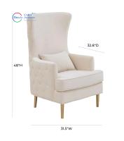 China 70006 Custom Living Room Popular Fabric White Modern Home Decor Single Sofa Chairs for sale