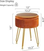 China 70007 New Arrival Round Shape Gold Metal Legs Modern Fabric Dining Chair Chair With Storage for sale