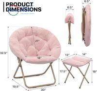 China 70011 Simple Style Round Shape Pink Metal Leg Space Saving Foldable Moon Chair Folding for sale