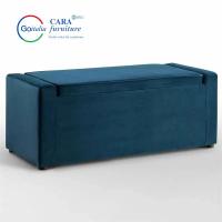 China BB2017 Newly Arrived Home Bedroom Blue Fabric Tufted Bench Modern Bed Ottoman Storage Bench for sale