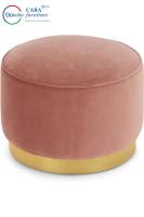 China BB2015 Simple Design Modern Home Bedroom Bed Bench Pink Gold Round Fabric Stool Round Ottoman for sale