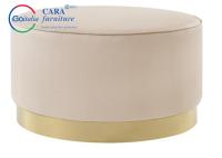 China BB2015 Simple Design Modern Home Bedroom Bed Bench Pink Gold Round Fabric Stool Round Ottoman for sale