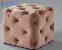 China BB2011 Manufacturer Bedroom Furniture Bed Bench Pink Large Square Sofa Stool Ottoman for sale