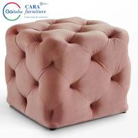 China BB2011 Manufacturer Bedroom Furniture Bed Bench Pink Large Square Sofa Stool Ottoman for sale