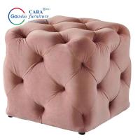 China BB2011 Manufacturer Bedroom Furniture Bed Bench Pink Large Square Sofa Stool Ottoman for sale