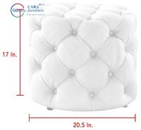 China BB2010 Most Popular Home Furniture Soft Blue Round Fabric Bed End Stool Ottoman Bench Bedroom for sale