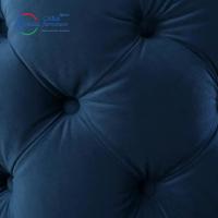 China BB2010 Most Popular Home Furniture Soft Blue Round Fabric Bed End Stool Ottoman Bench Bedroom for sale
