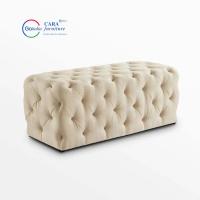 China BB2009 Minimalist Bedroom Furniture Nordic Foot Rest Pink Fabric Stool Long Square Bed End Stool Bench for sale