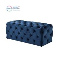 China BB2009 Minimalist Bedroom Furniture Nordic Foot Rest Pink Fabric Stool Long Square Bed End Stool Bench for sale