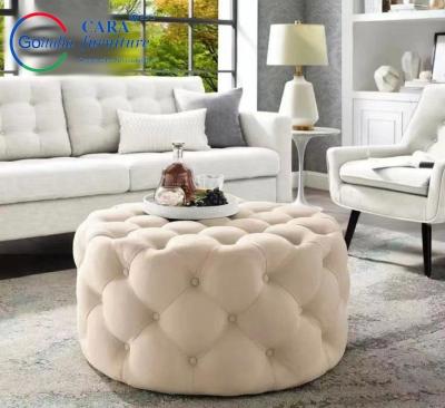 China BB2007 Factory Direct Sale Modern Luxury Pink Round Fabric Bed Bench Wholesale Ottoman Fabric for sale