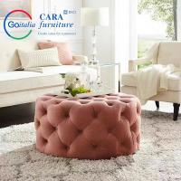 China BB2007 Factory Direct Sale Modern Luxury Pink Round Fabric Bed Bench Wholesale Ottoman Fabric for sale