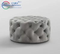 China BB2007 Factory Direct Sale Modern Luxury Pink Round Fabric Bed Bench Wholesale Ottoman Fabric for sale