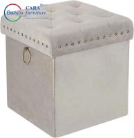 China BB2005 Ready To Ship Home Bedroom Fabric Stool Storage Pink Sofa Stool Square Ottomans for sale