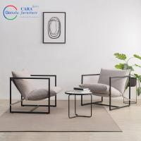 China Living Room Armchair Europe Metal Frame Fabric Cushion European Hotel Waiting Room Chairs for sale