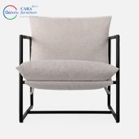 China Living Room Armchair Europe Metal Frame Fabric Cushion European Hotel Waiting Room Chairs for sale