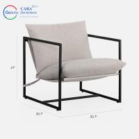 China Living Room Armchair Europe Metal Frame Fabric Cushion European Hotel Waiting Room Chairs for sale