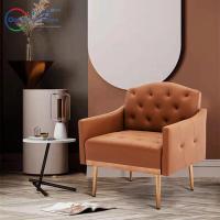 China Fabric Metal Leg Armchair Italian Sofa Leisure Chair For Living Room At Mail Packing N for sale