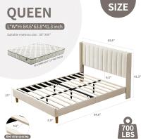 China Minimalist Fabric King Sized Bed With Solid Wood Frame And 40004 Model At In White for sale