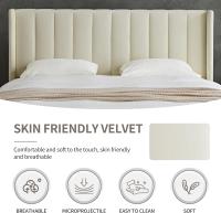 China Minimalist Fabric King Sized Bed With Solid Wood Frame And 40004 Model At In White for sale
