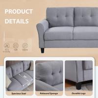 China Minimalist Furniture Set Sofa Living Room With Light Gray Fabric And Corner Style for sale