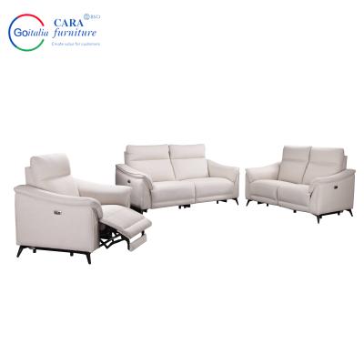 China Adjustable High End Modern Three Pieces Sofa Set Furniture Recliner Living Room Leather for sale