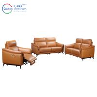 China Adjustable High End Modern Three Pieces Sofa Set Furniture Recliner Living Room Leather for sale