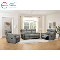 China 21189 Business Style Adjustable Home Living Room Furniture Leather Sofa Set Grey Black for sale