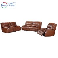 China Modern Style Easy Clean Recliners Sofa Three Pieces Living Room Leather Sofa Set Furniture for sale