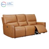 China Modern Caramel Colored Sofa Set Italian Luxury 3 Piece Leather Furniture For Living Room for sale
