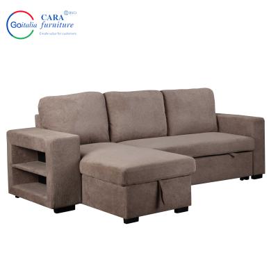 China Modern Design Living Room Corner Sofa Bed With Storage For Customizable Color Fabrics for sale