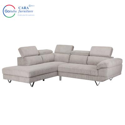 China NO Inflatable Wood Frame Fabric Cover L Shape Sofa for Modern Nordic Style Living Room for sale