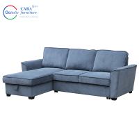 China Customer's Request Morden Design Style 3 Seats Blue French Sofa Bed With Storage Function for sale