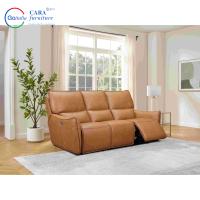 China Comfortable Caramel Colored Sofa Modern Recliners Set Leather Electric Recliner Sofa for sale