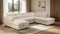 China Convertible Lounge Sofa Upholstered in polyester Perfect for Lounge Spaces and Relaxation Areas Offering Stylish Comfort for sale