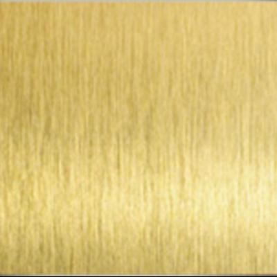 China Golden Yellow Colored Stainless Steel Sheets Vacuum Plating HL Surface for sale