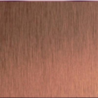 China Rose Red Vacuum HL Colored Stainless Steel Sheets Grade 201 Raw Material for sale