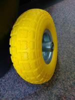 China Black Yellow Orange PU Foam Wheels Microcellular Polyurethane Foam Golf Car Wheels for sale