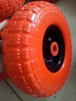 China Black Yellow Orange PU Foam Wheels Microcellular Polyurethane Foam Golf Car Wheels for sale