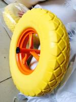 China Black Yellow Orange Solid PU Foam Wheels For Barrow for sale