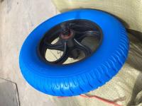 China Size 350-400mm Industrial Polyurethane PU Foam Wheel For Trolley Barrow Golf Car for sale