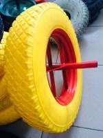 China Size 350-400mm Industrial Polyurethane PU Foam Wheel For Trolley Barrow Golf Car for sale