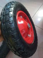 China 300-400mm Black PU Foam Wheels Pneumatic Air Tires for sale