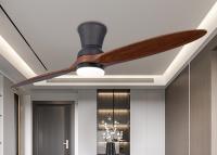 China Integrated Two Leaf Solid Wood Ceiling Fan Light For Living Room for sale