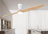 China Integrated Two Leaf Solid Wood Ceiling Fan Light For Living Room for sale