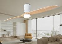 China 2 Leaf Solid Wood Ceiling Fan With Light Frequency Conversion 110V for sale