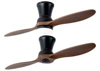 China 2 Leaf Solid Wood Ceiling Fan With Light Frequency Conversion 110V for sale