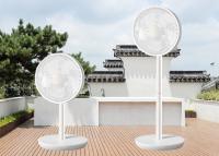 China Remote Control Solar Powered Floor Fans With AC / DC Lithium Battery 12v for sale