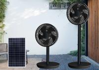 China Remote Control Solar Powered Floor Fans With AC / DC Lithium Battery 12v for sale